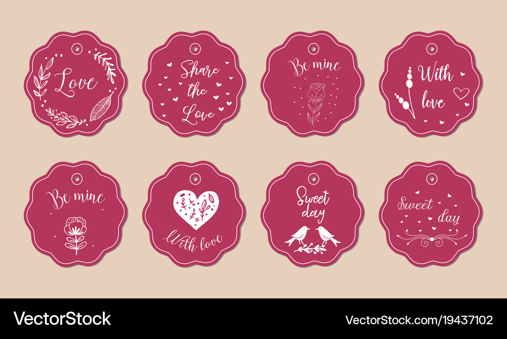 Hand drawn labels and tags elements collection Vector Image