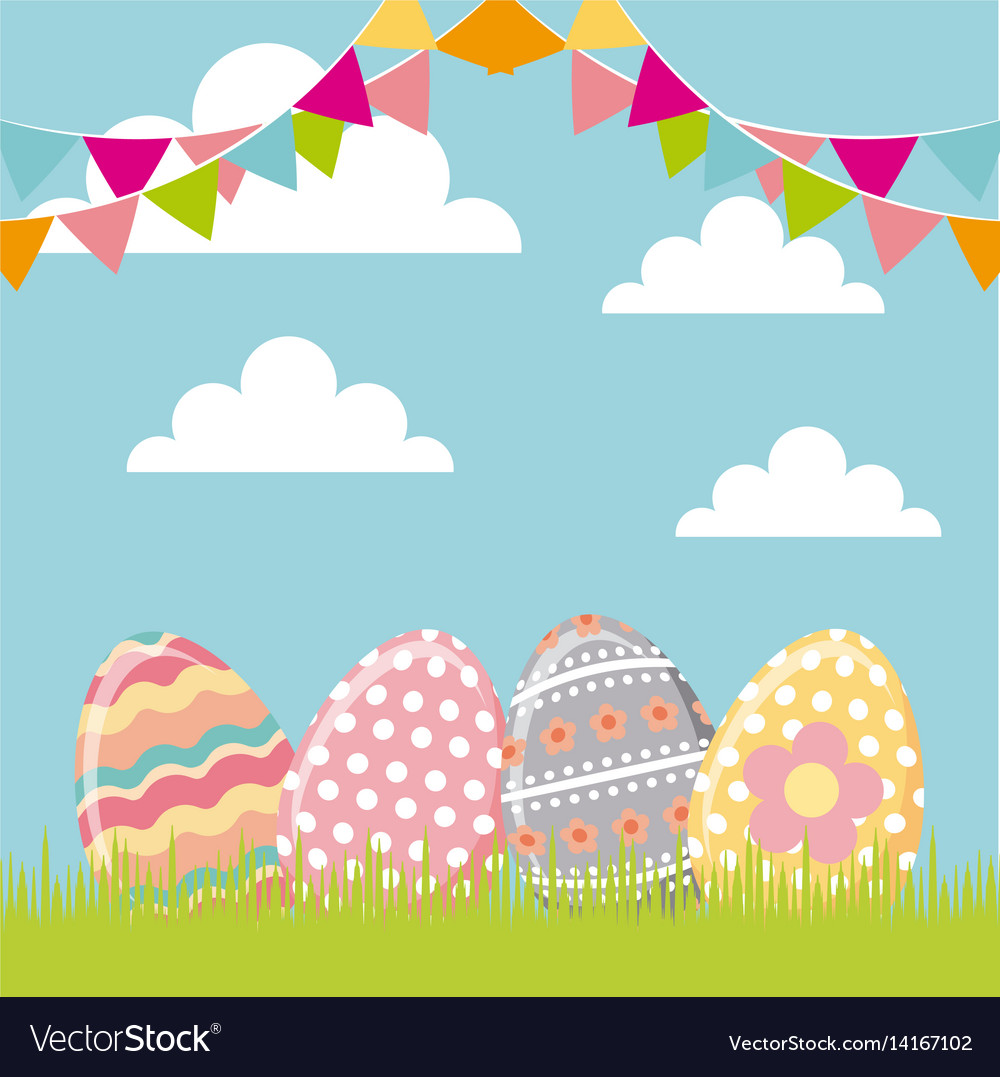 Happy easter day design Royalty Free Vector Image