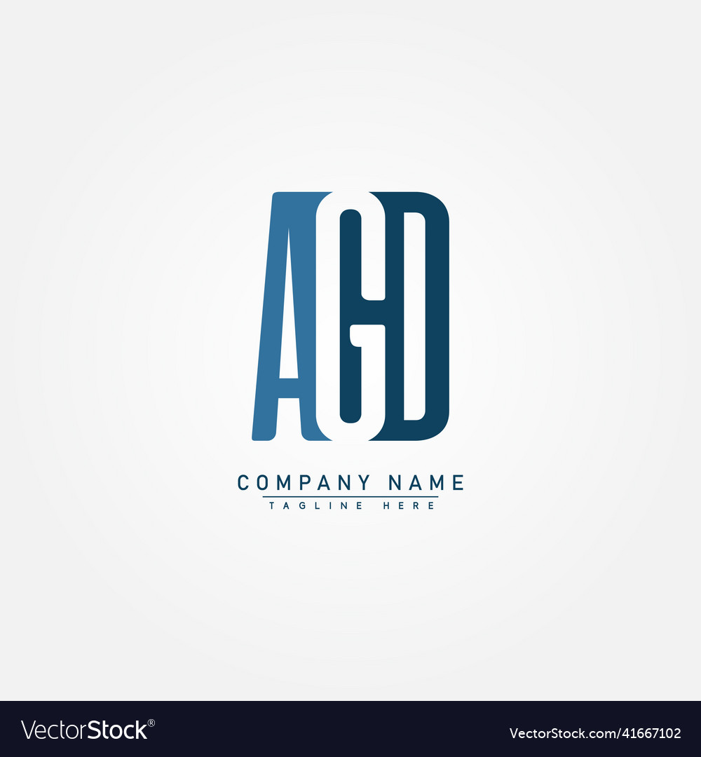 Logo Template For Initials Agd Simple Alphabet Vector Image