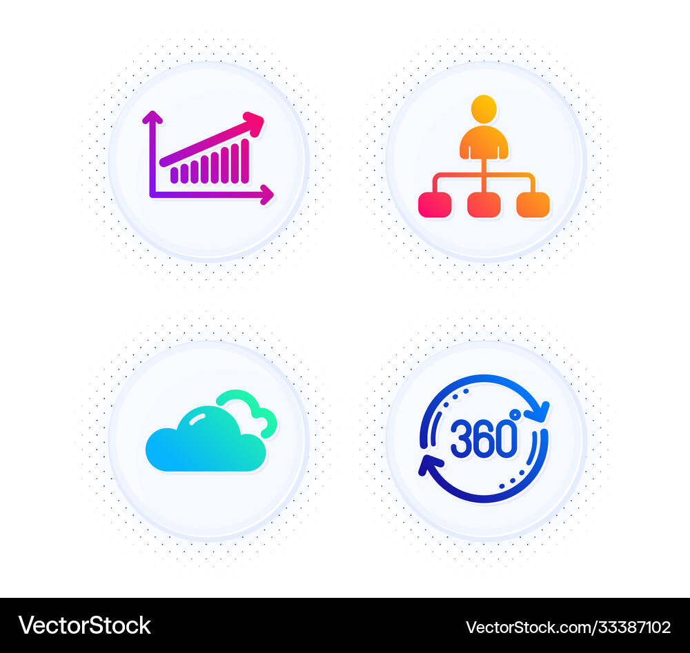 Management cloudy weather and chart icons set Vector Image