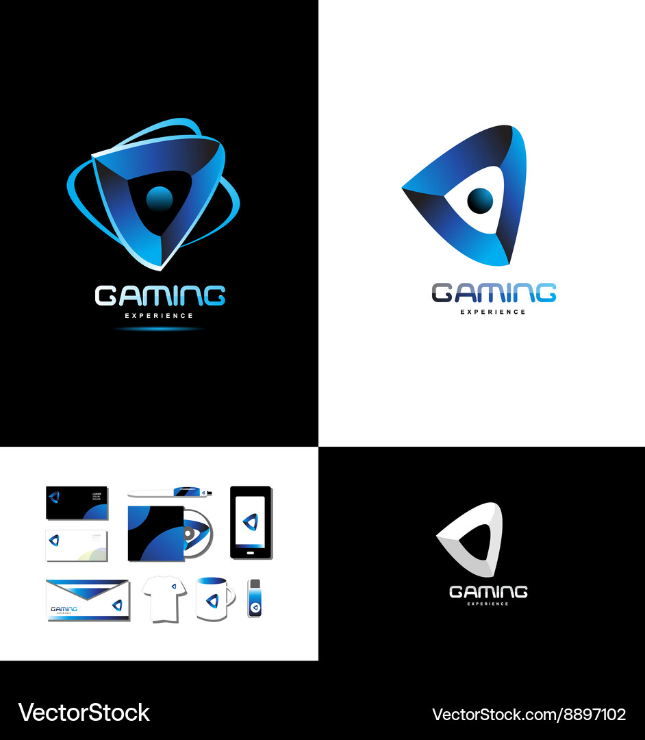 Modern Gaming Logo Concept Royalty Free Vector Image