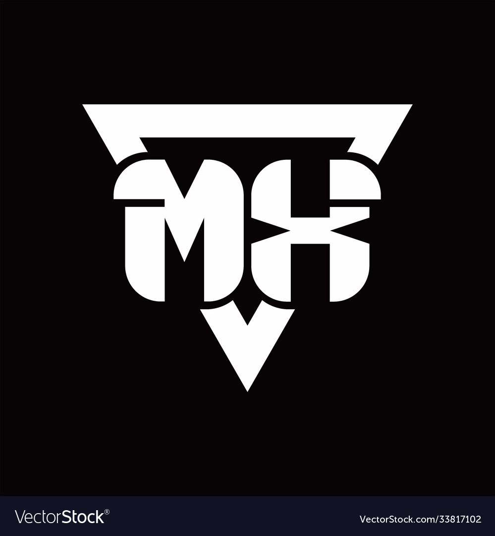 Mx logo monogram with triangle shape rounded Vector Image