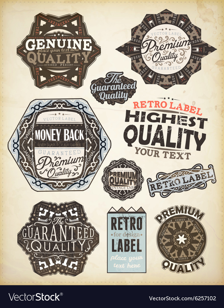 Retro rustic icon set Royalty Free Vector Image