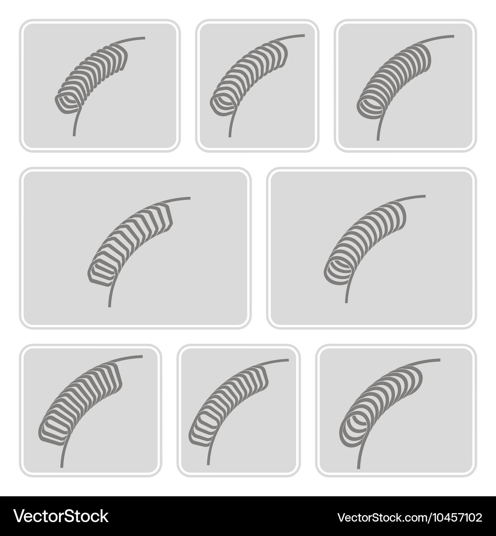 Set monochrome icons with springs Royalty Free Vector Image
