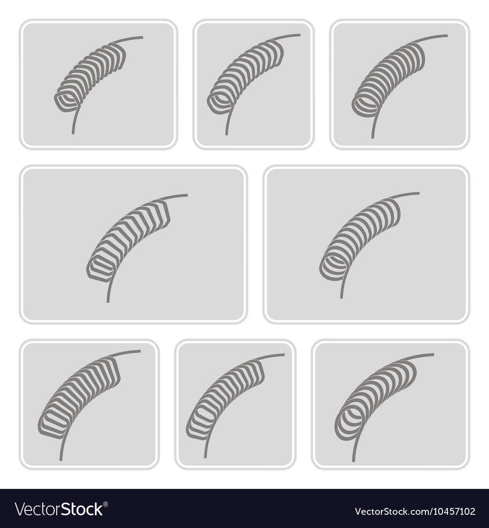 Set of monochrome icons with springs Royalty Free Vector