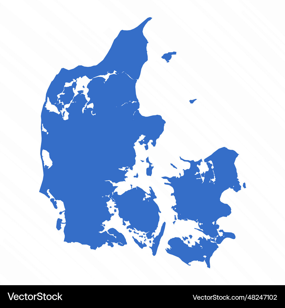 Simple map of denmark country Royalty Free Vector Image