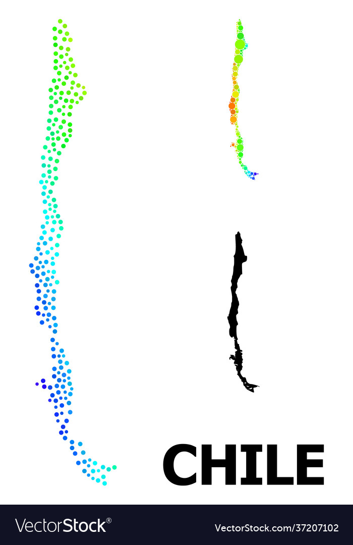 Spectrum gradient pixelated map chile Royalty Free Vector Spectrum gradient pixelated map chile Royalty Free Vector