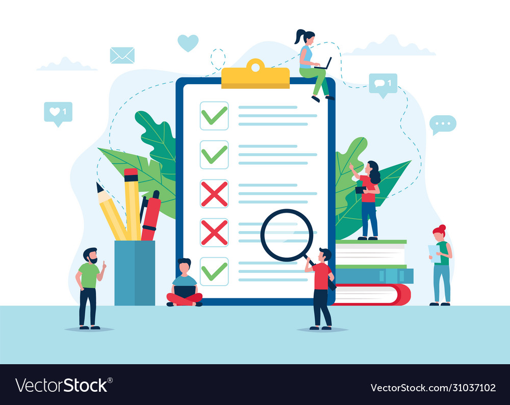Survey customer satisfaction big paper Royalty Free Vector