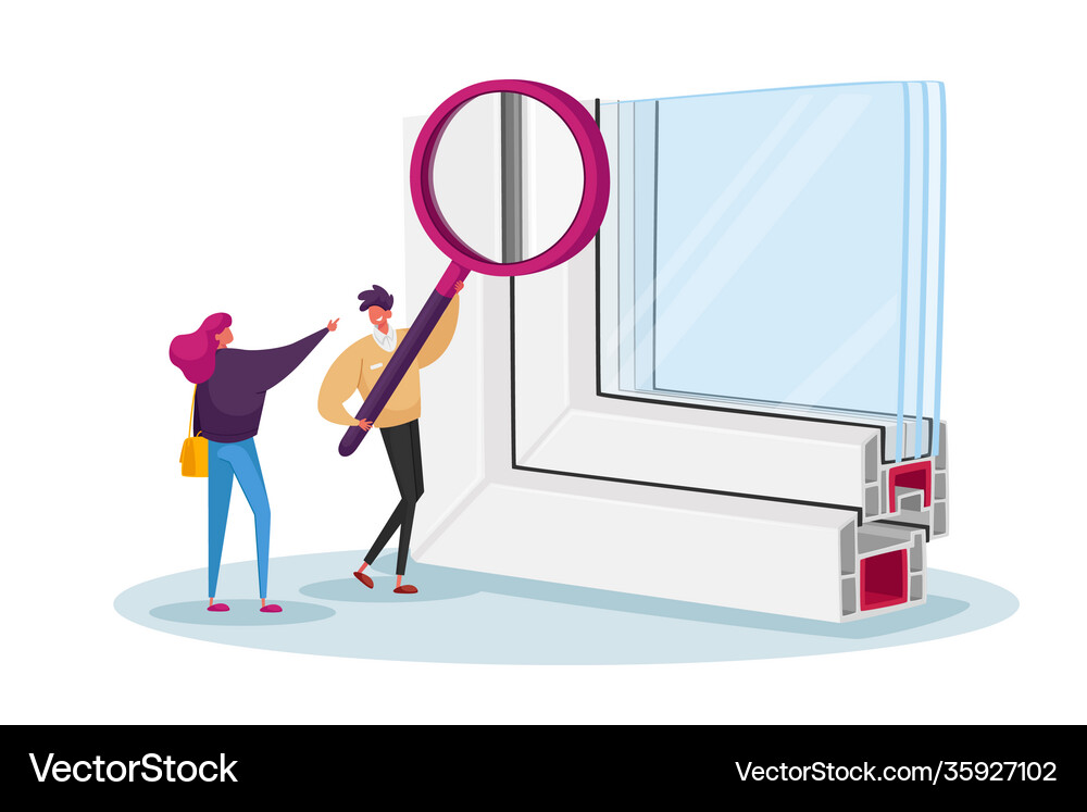 Tiny male and female characters with huge Vector Image