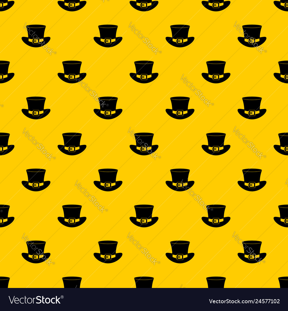 Top hat with buckle pattern Royalty Free Vector Image