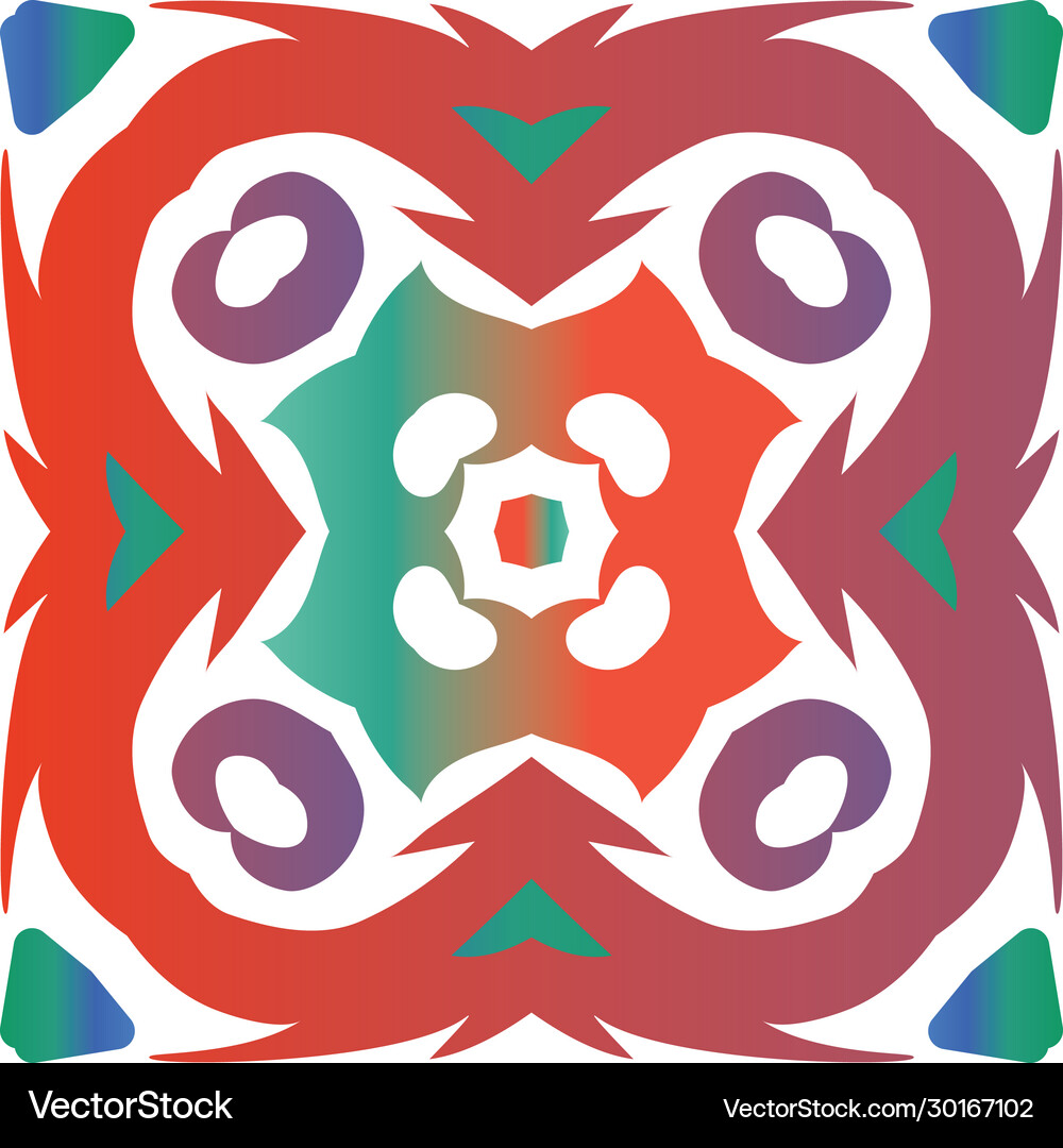 Traditional ornate motive in ceramic tile Vector Image