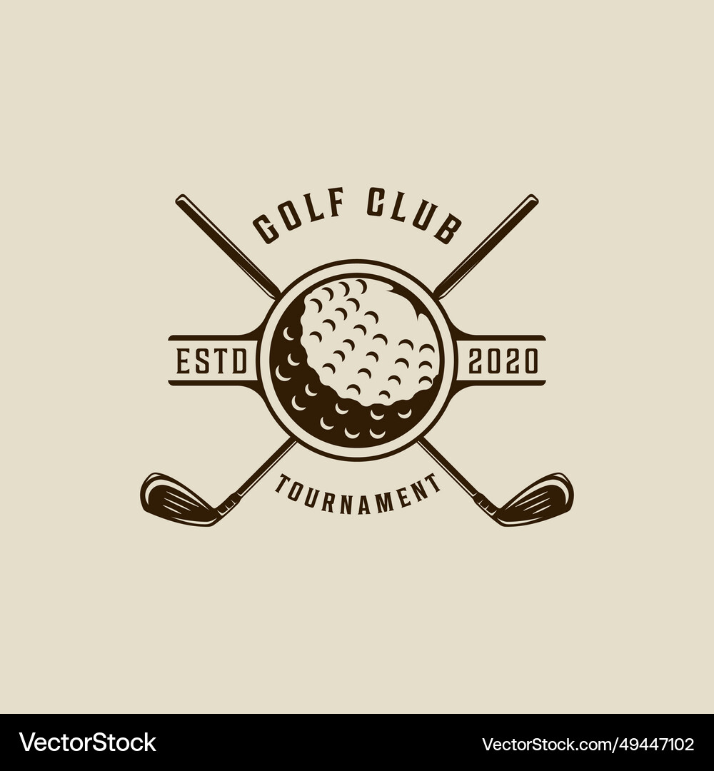 Vintage Golf Club Logo Template Royalty Free Vector Image