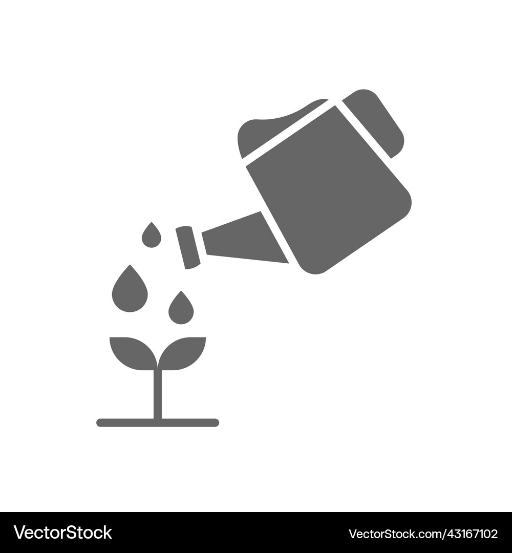 Watering plants glyph icon linear style sign Vector Image