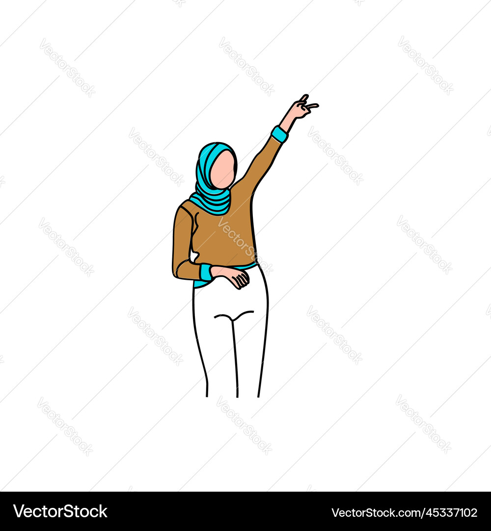 Woman pose line art style Royalty Free Vector Image