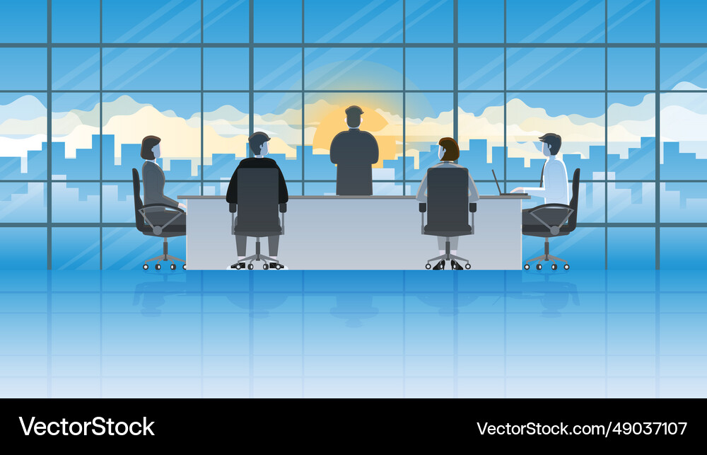 A boss thinking standing and look out the window Vector Image
