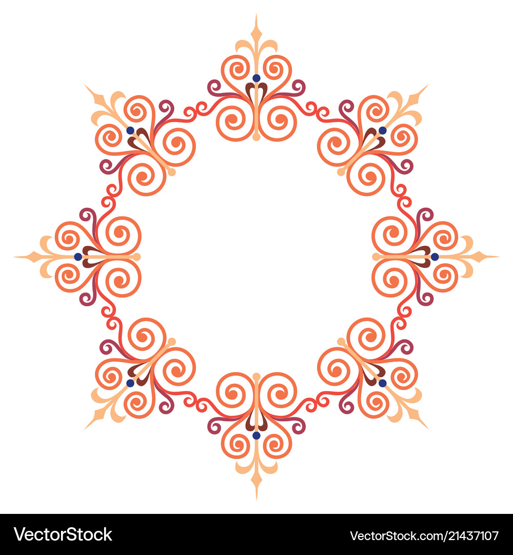 Beautiful luxury round frame ornamental border Vector Image