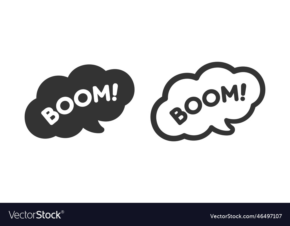 Boom Speech Bubble Explosion Sound Effect Icon Vector Image