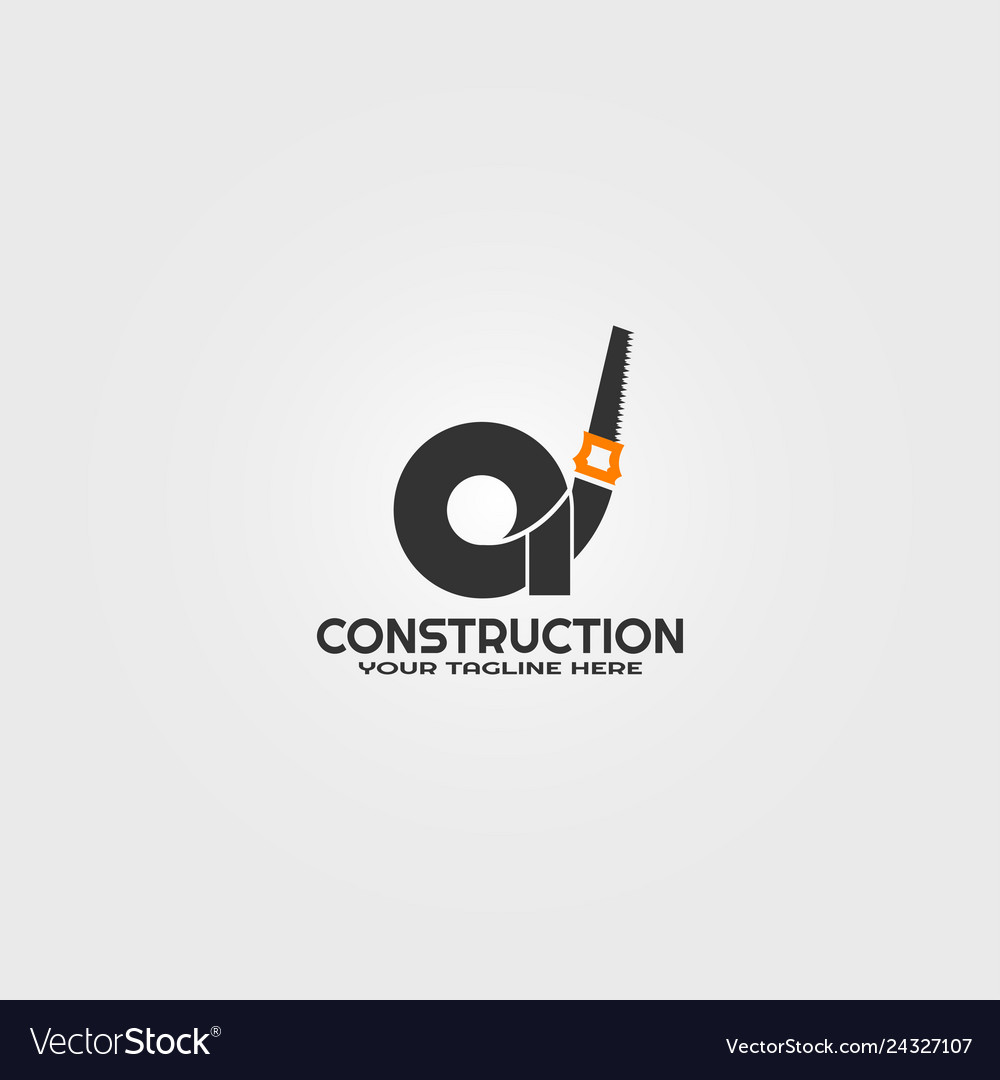 Construction logo template with initials a letter Vector Image