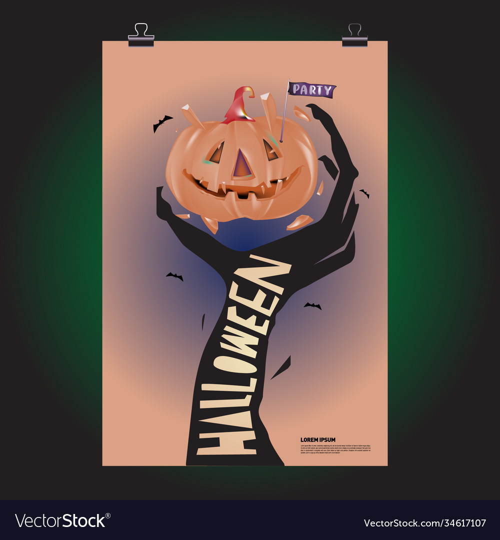 Happy halloween poster party Royalty Free Vector Image