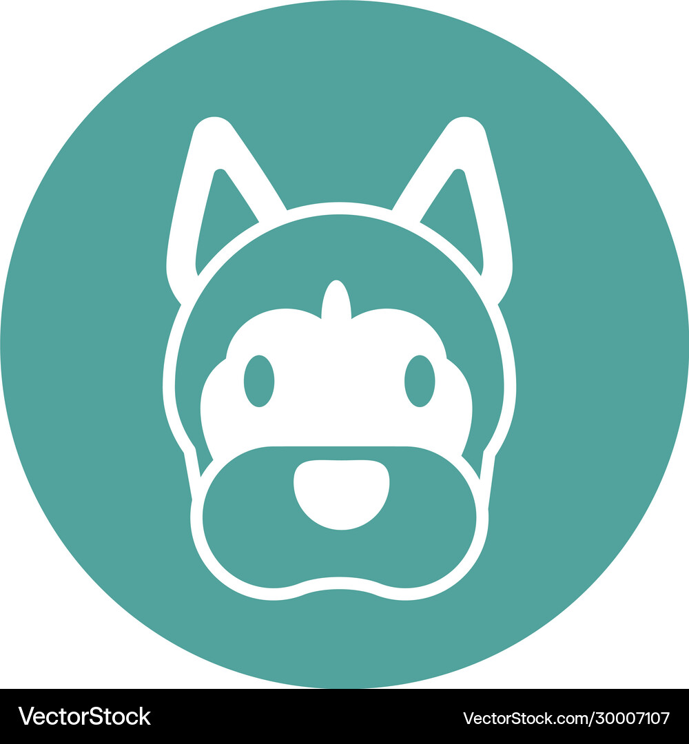 Head cute dog block and flat style icon Royalty Free Vector