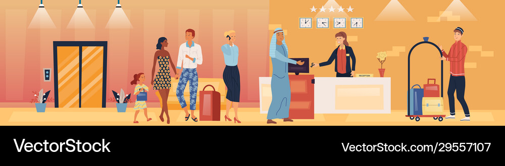 Hotel service and staff concept visitors Vector Image