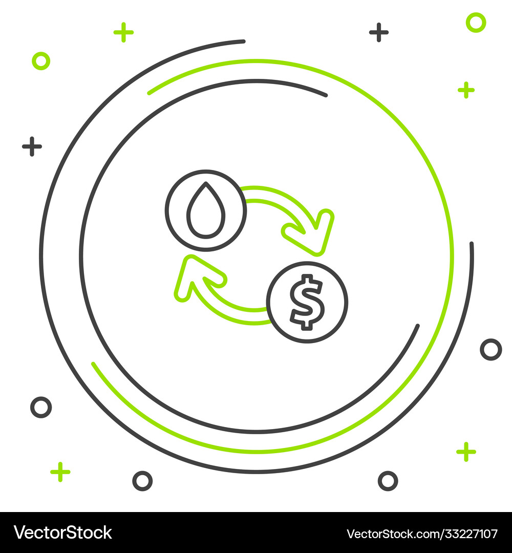 Line oil exchange water transfer convert icon Vector Image