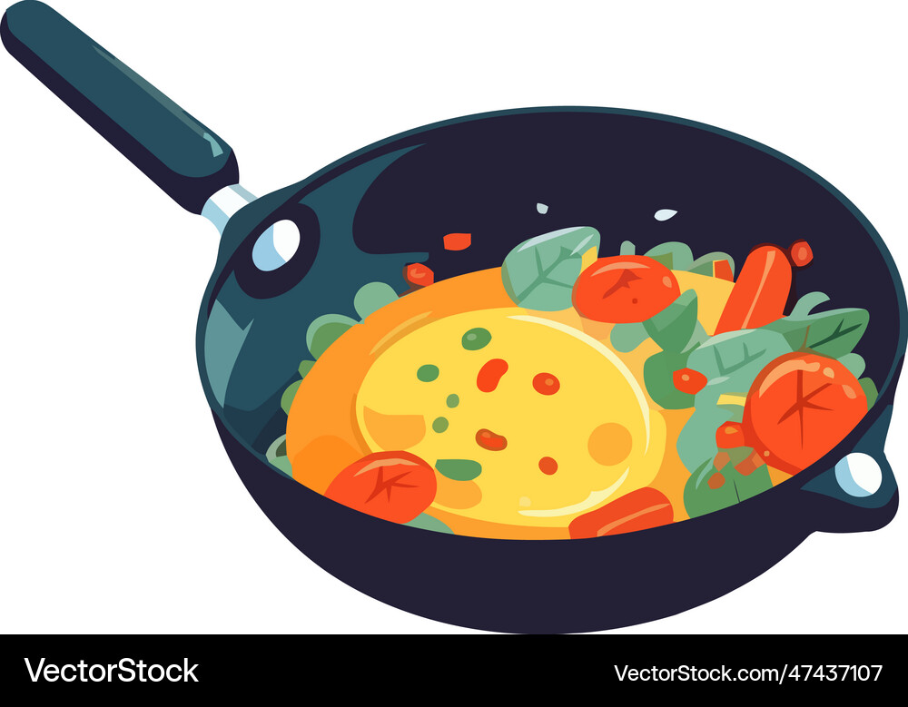 Meal cooked in gourmet kitchen fresh ingredients Vector Image