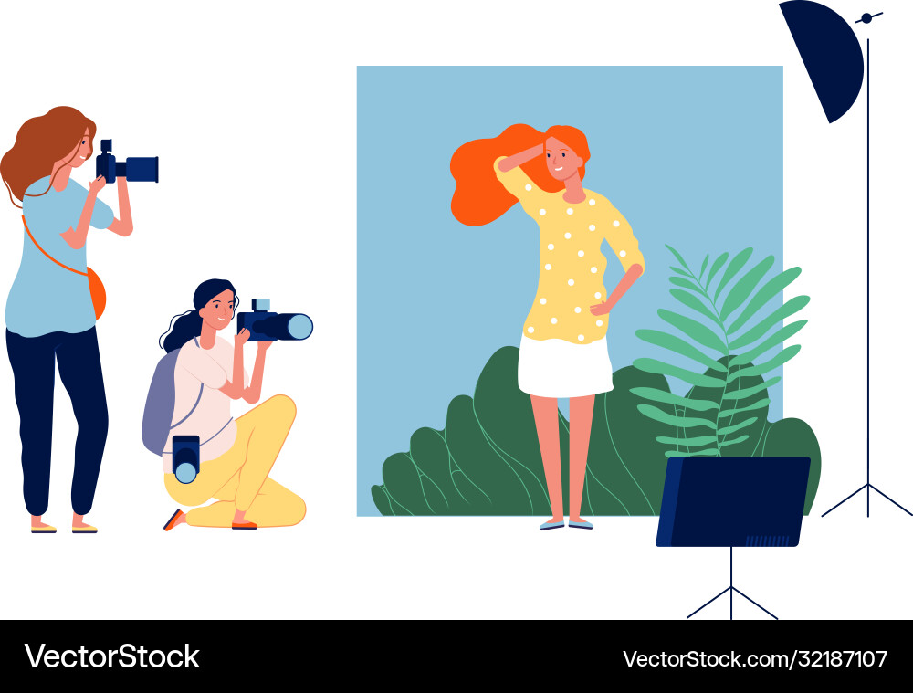 Model photo session professional photographers Vector Image