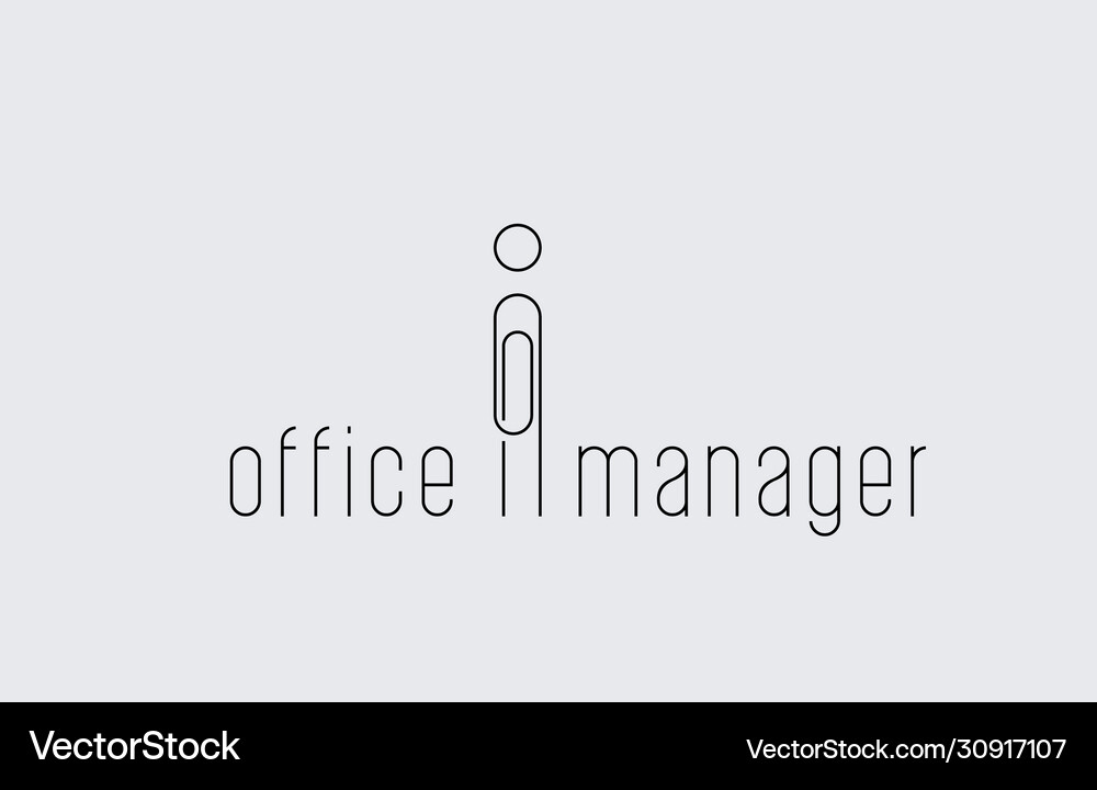 Office manager paper clip symbol Royalty Free Vector Image