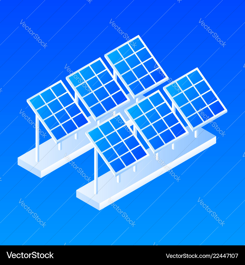 Plant of solar panel icon isometric style Vector Image