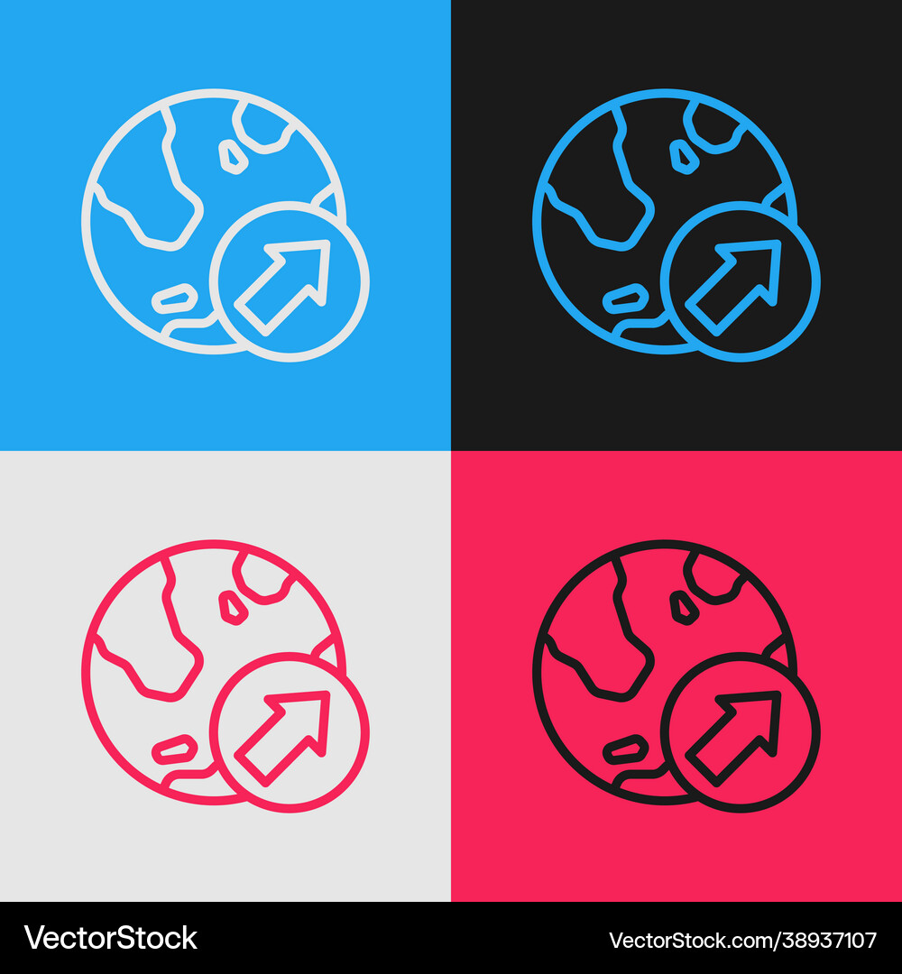 Pop art line financial growth increase icon Vector Image