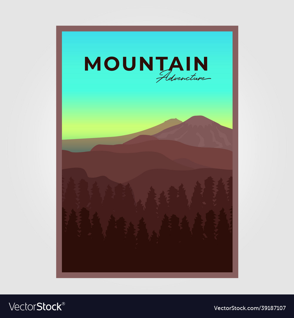 Poster mountain adventure background design Vector Image