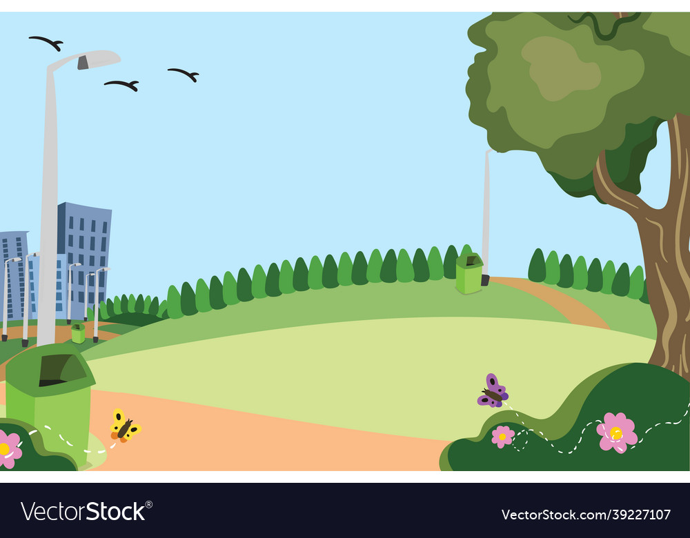 Public park background Royalty Free Vector Image