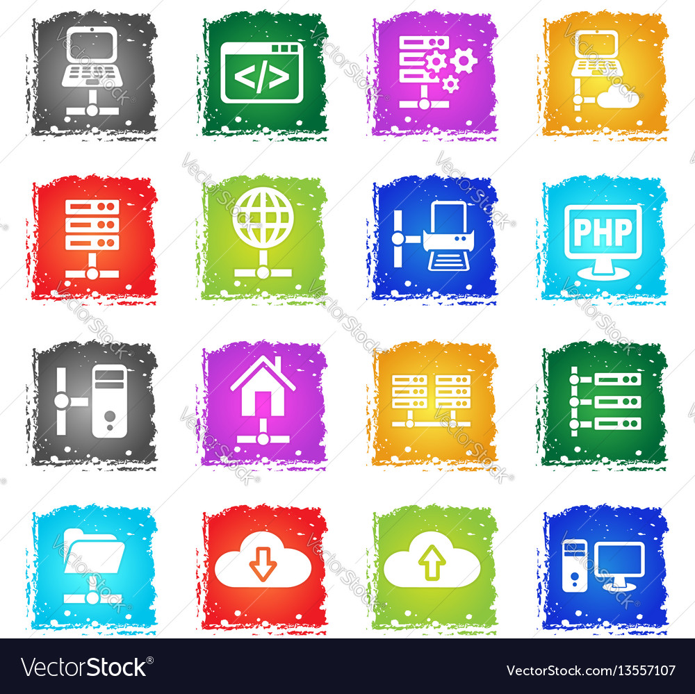 Server icon set Royalty Free Vector Image - VectorStock
