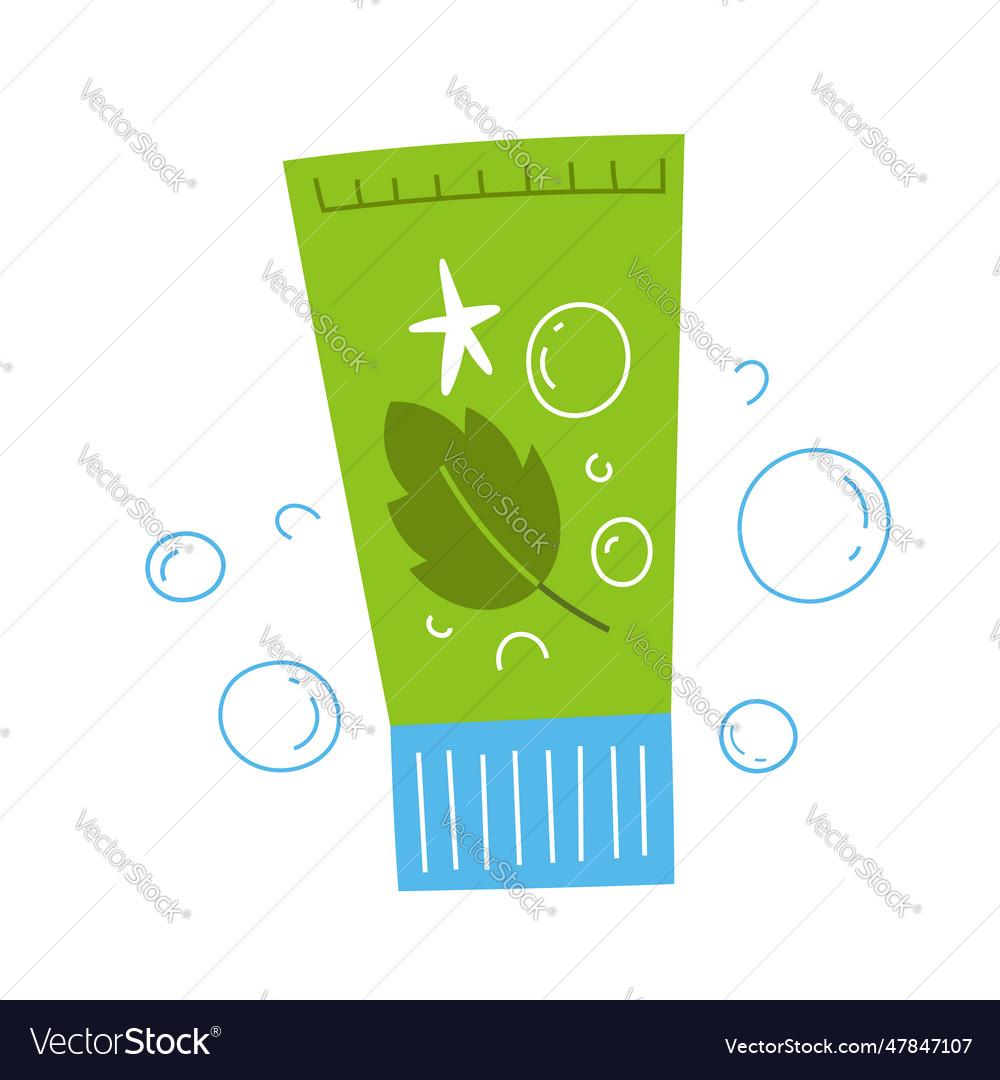 Toothpaste colored flat Royalty Free Vector Image