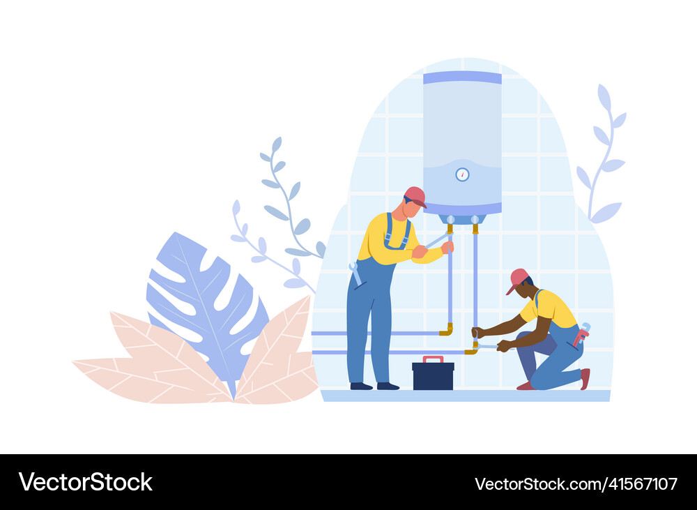 Water heater repair Royalty Free Vector Image - VectorStock
