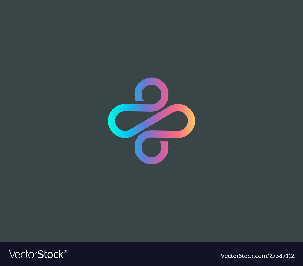 Abstract linear plus path cross human gradient Vector Image