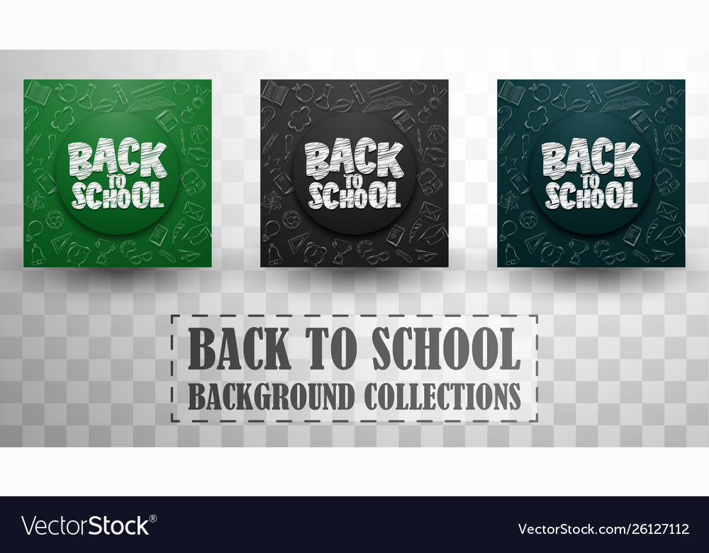 Back to school doodles in chalkboard background Vector Image