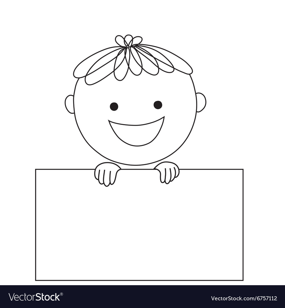 Boy and rectangle Royalty Free Vector Image - VectorStock