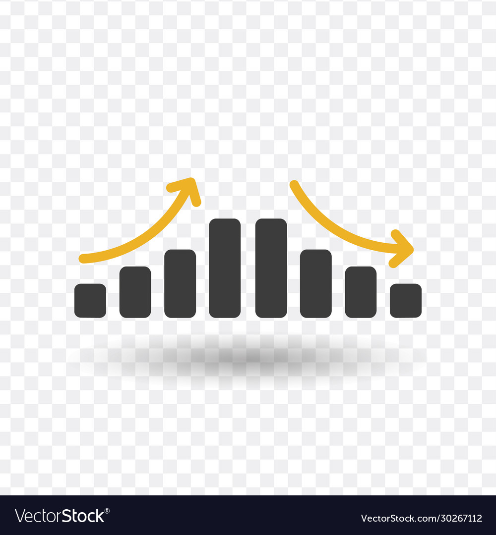 Decrease an growing graph icon diagram icon stock Vector Image