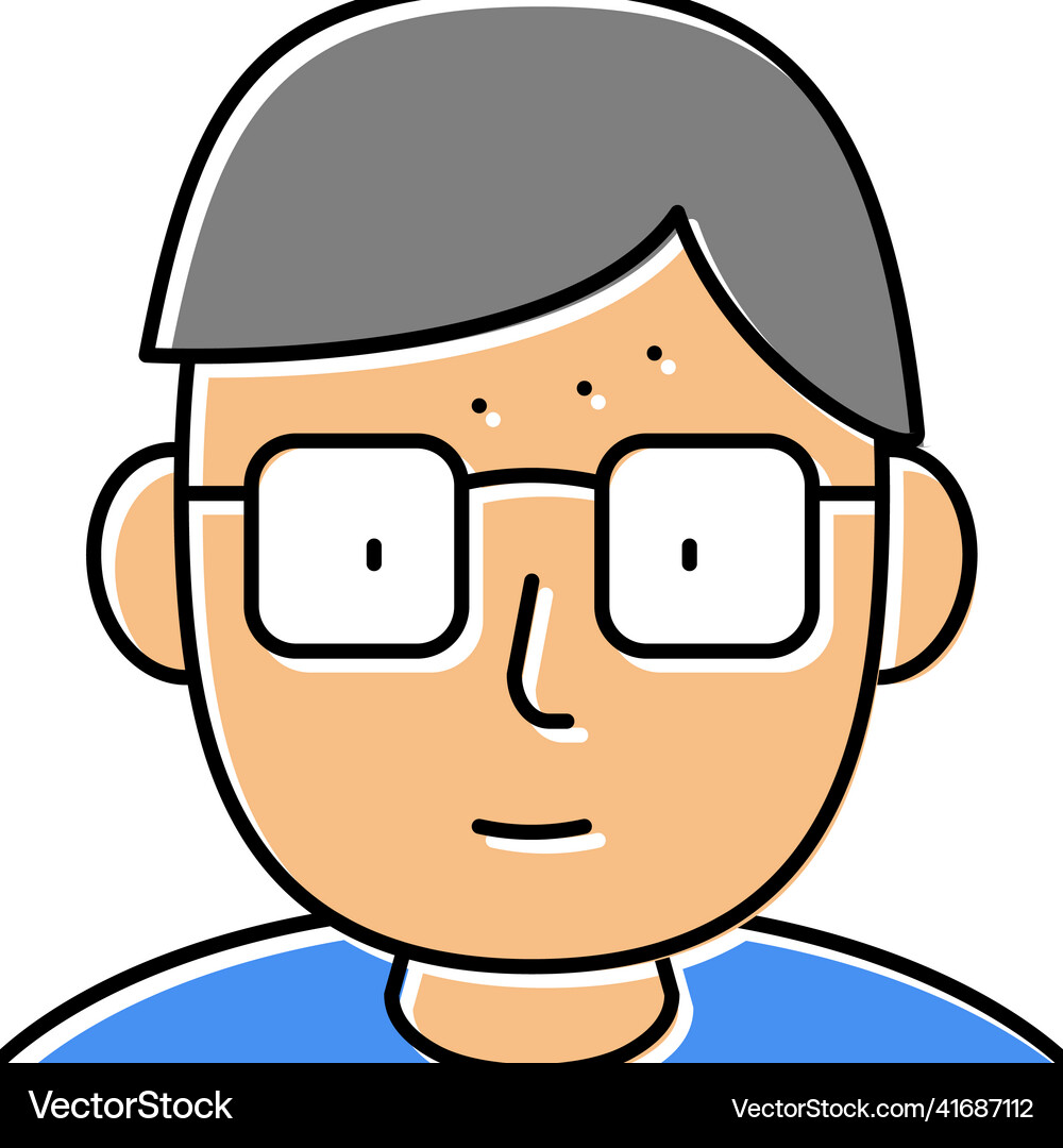 Geek human color icon sign Royalty Free Vector Image
