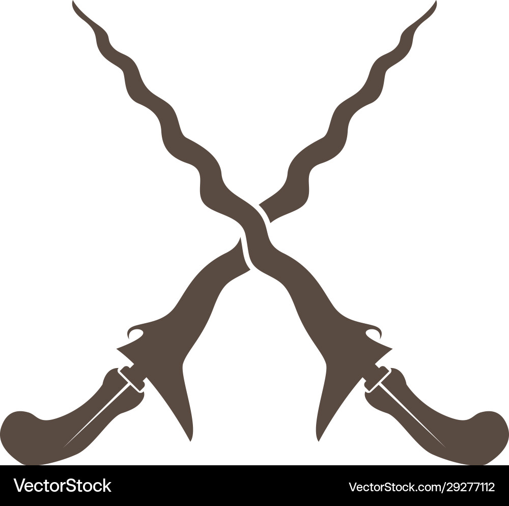 Kris or keris with its elaborately carved Vector Image