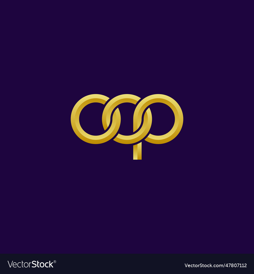 Letters oop monogram logo design Royalty Free Vector Image