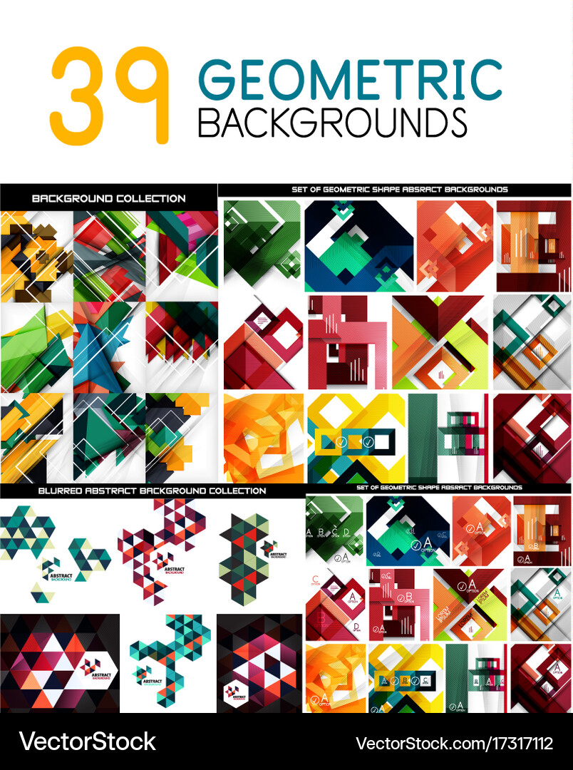 Mega collection of geometric abstract background Vector Image