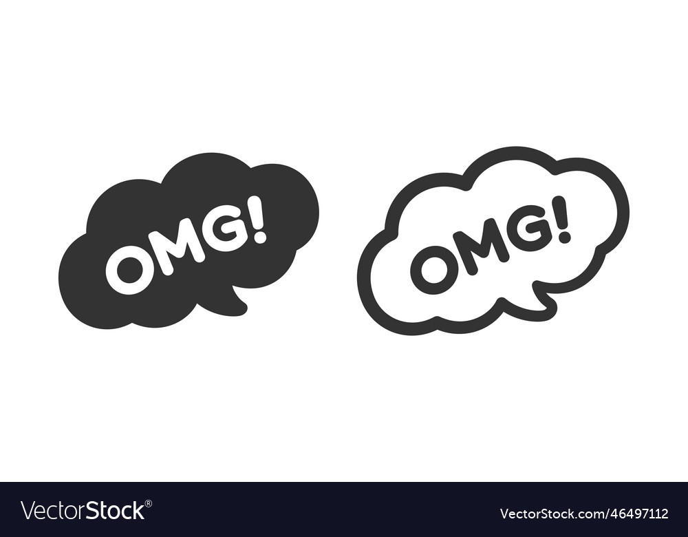 Omg speech bubble chat online messaging icon cute Vector Image