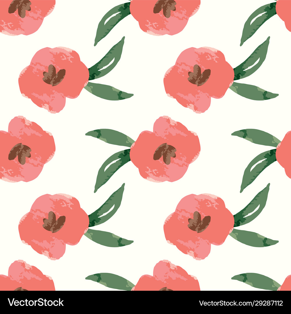 Pink spring floral watercolor style Royalty Free Vector