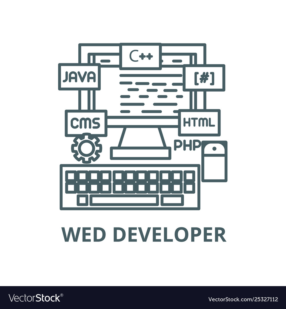 Programmingcodingwed developer line icon Vector Image Programmingcodingwed developer line icon Vector Image