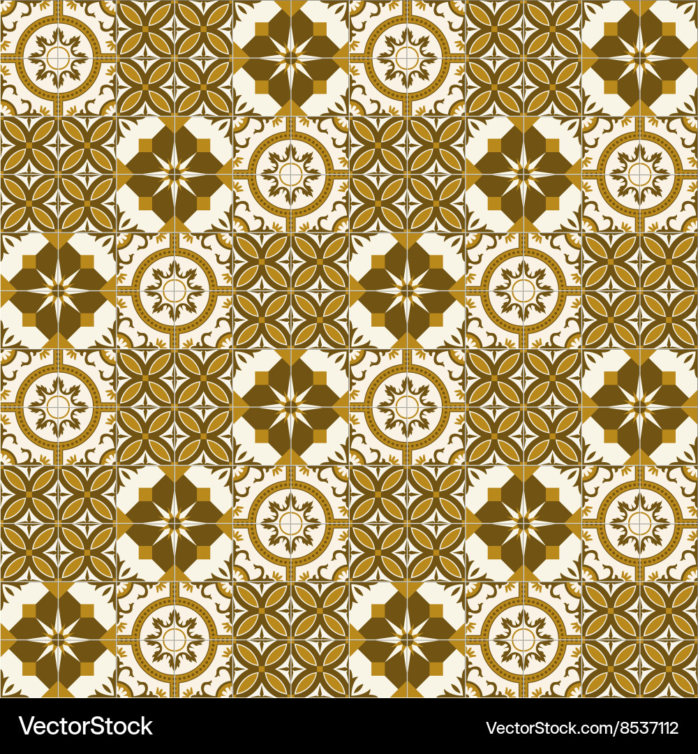 Seamless turkish moroccan portuguese tiles Vector Image