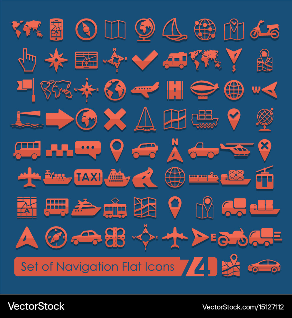 Set of navigation icons Royalty Free Vector Image
