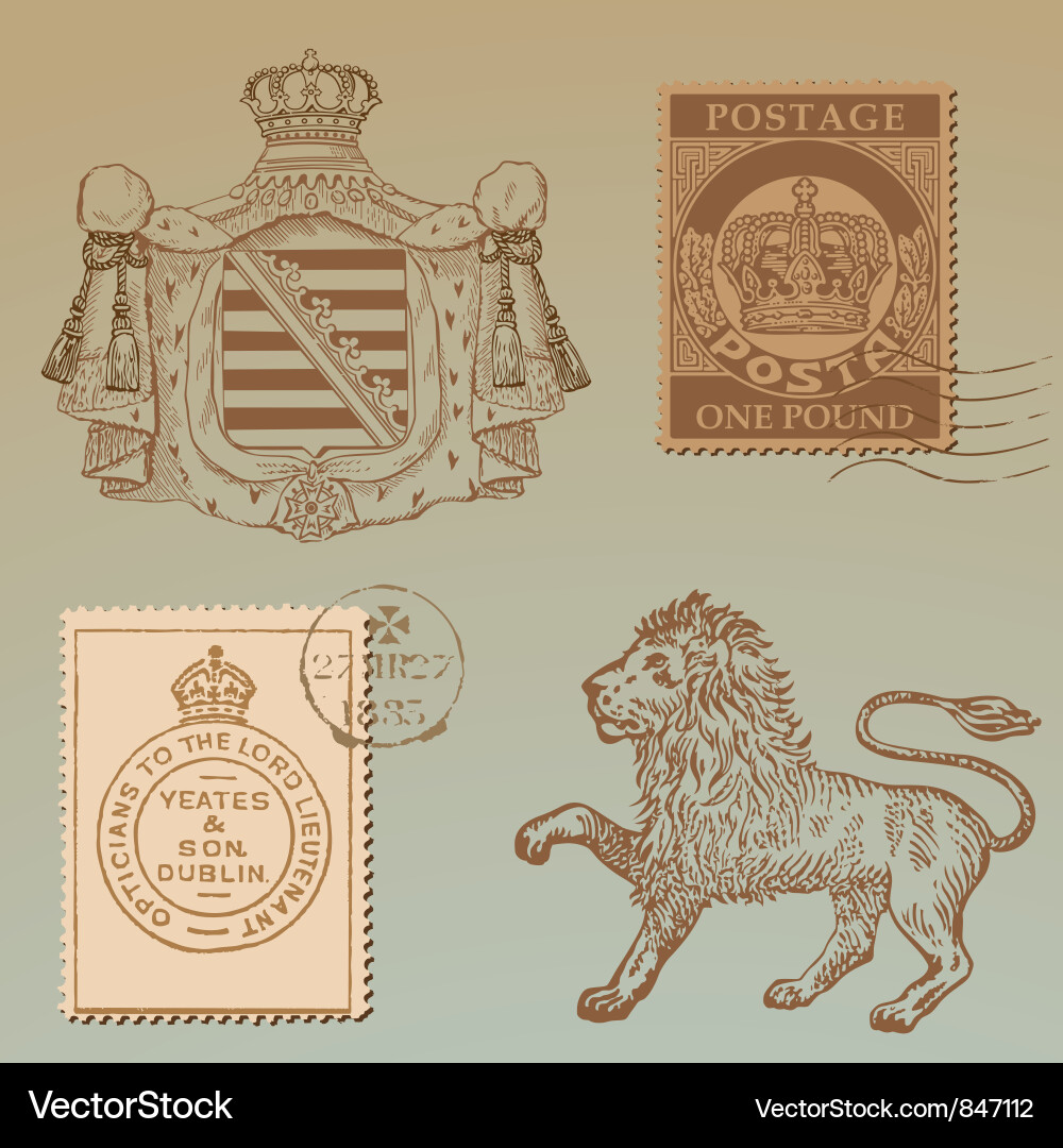 Set of vintage royalty design elements Royalty Free Vector